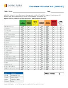 Sino-Nasal Outcome Test | Fairfax